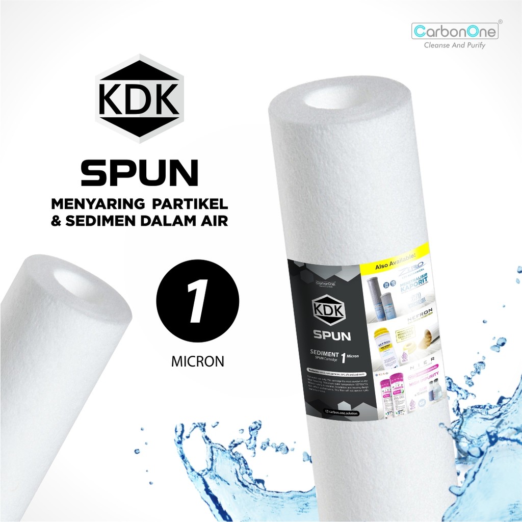 Jual KDK Spun Cartridge 10" 5mc - 3mc - 1mc - Cartridge filter refill - Sediment Filter Air ...