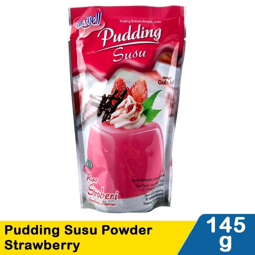 Jual NUTRIJELL PUDDING SUSU POWDER STRAWBERRY 145g | Shopee Indonesia