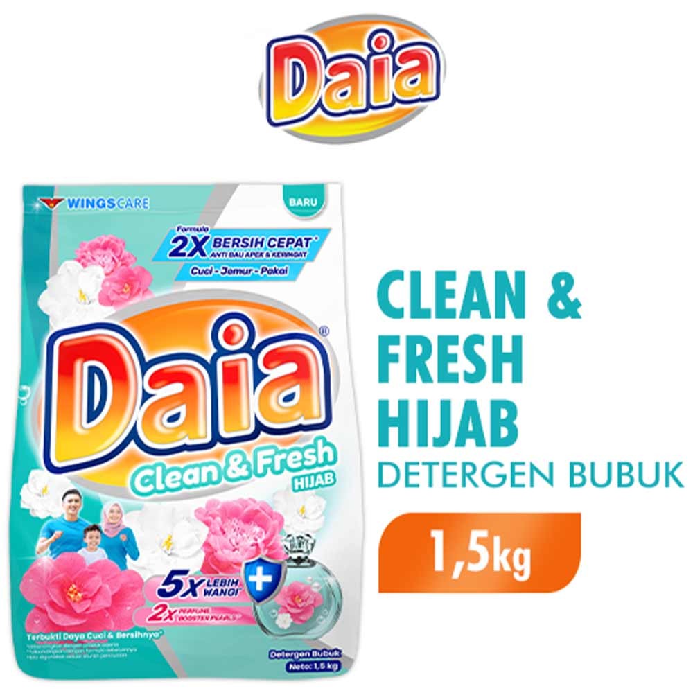 Jual DAIA DETERGENT BUBUK HIJAB CLEAN & FRESH 1.6/1.5g | Shopee Indonesia