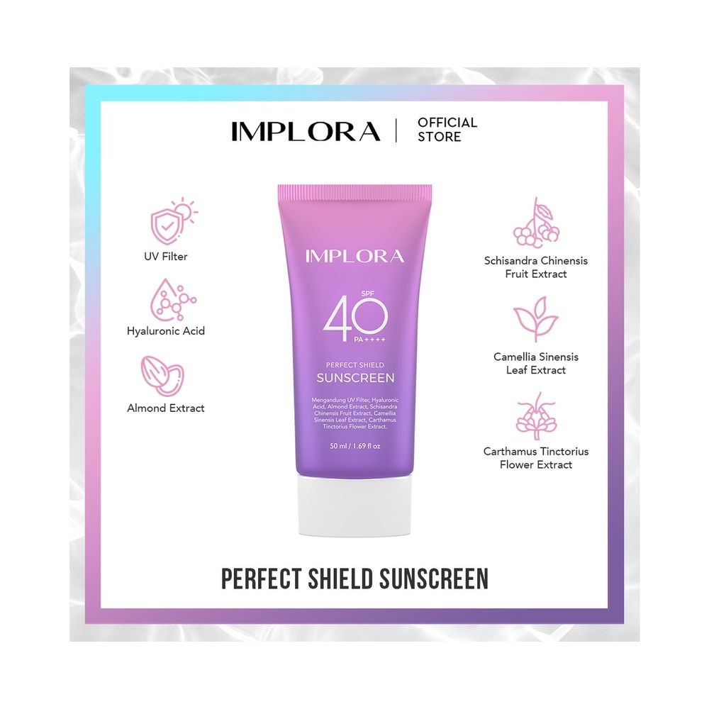 Jual IMPLORA PERFECT SHIELD SUNSCREEN SPF 40 PA++++ 50mL | Shopee Indonesia