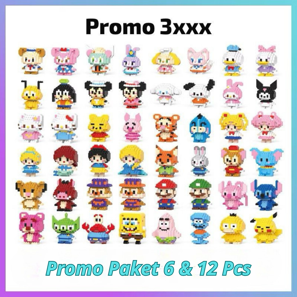 Jual Paket 6 Pcs - Mainan Edukasi Bricks Donat Building Blocks Puzzle ...