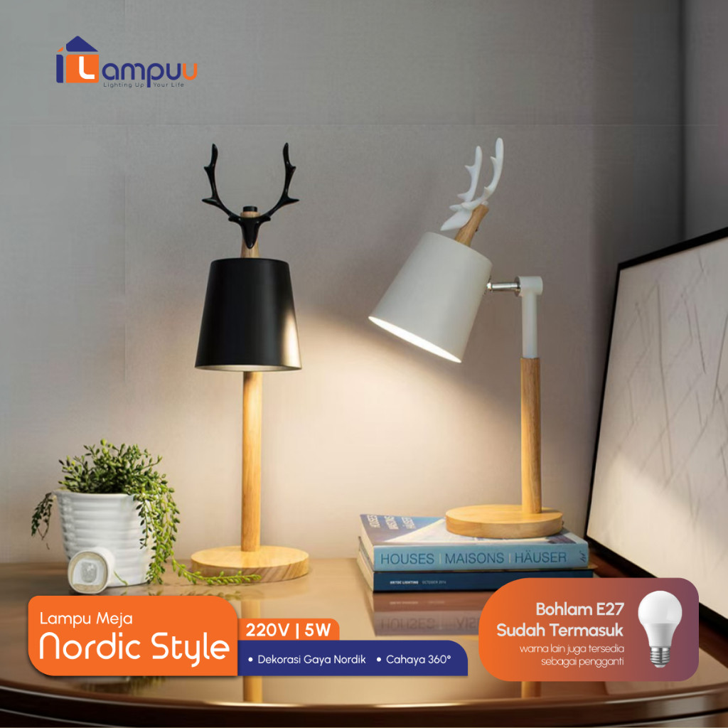 Jual 【Lampu LED Hiasan Rusa】Material Kayu Estetik Gaya Skandinavia ...