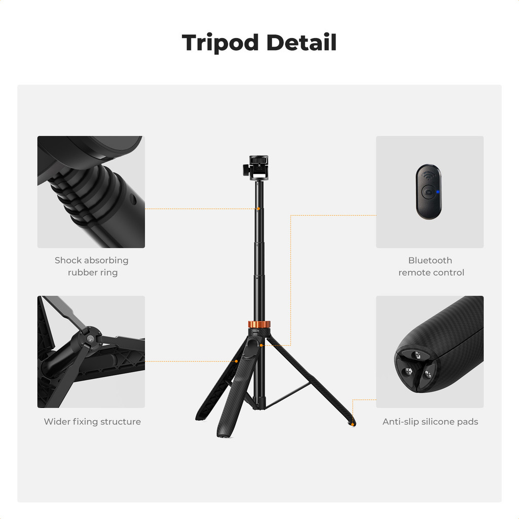 Jual K&F Concept Selfie Stick Tripod 69" Extendable Light Stand Camera ...