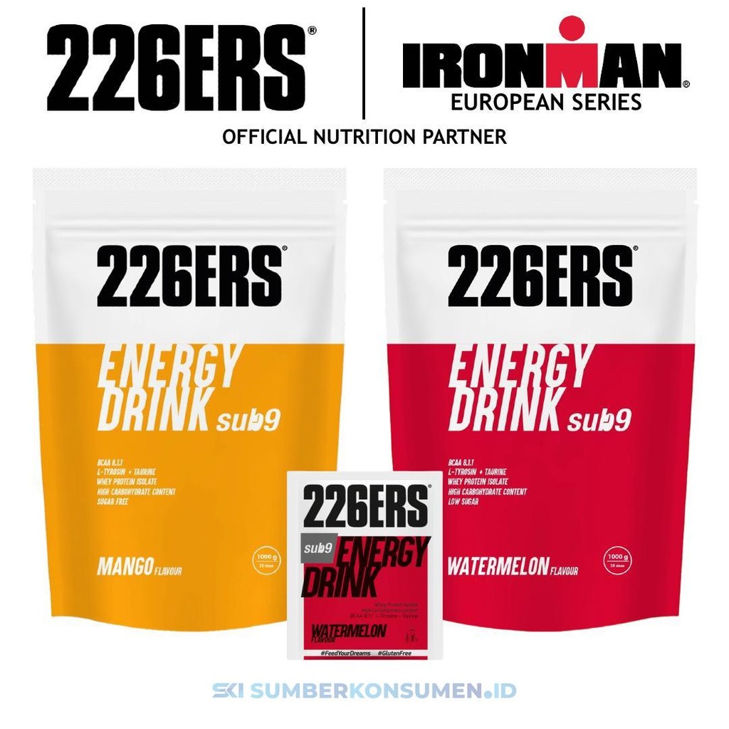 Jual 226ERS SUB9 Energy Drink Mix w/ Electrolytes BCAA Protein 50g ...