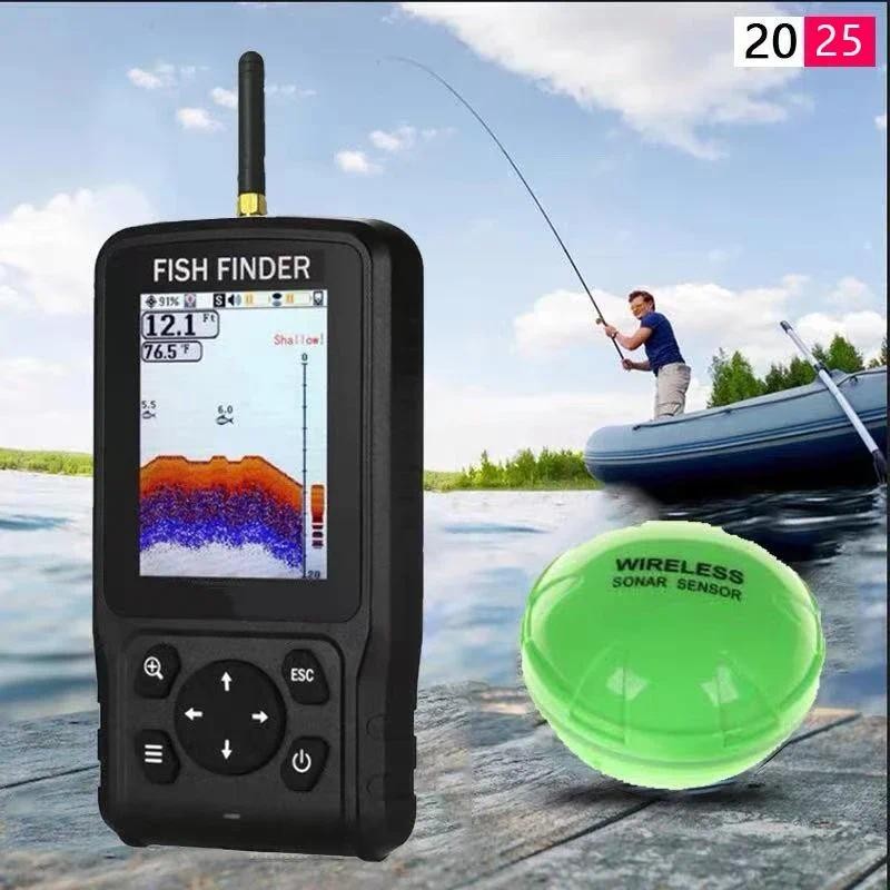 Jual Colorful 200m Wireless Fish Finder English/Russian Sonar ...