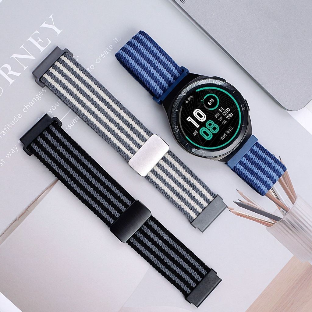 Jual Elastic Adjustable Woven Nylon Strap for Huawei Watch GT5 GT5 Pro ...