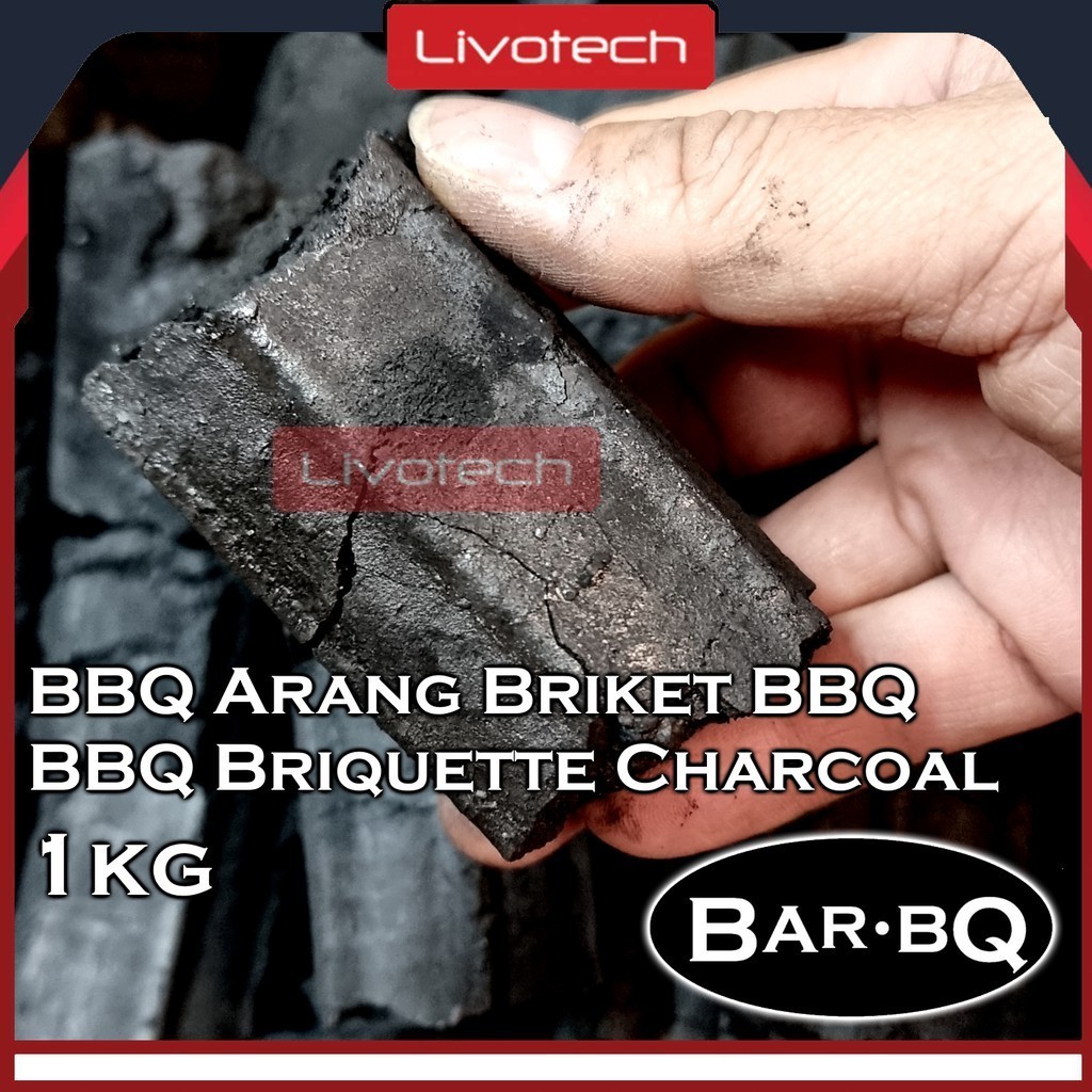 Jual AQUALIVO BBQ Arang Briket 1KG BAR.BQ Barbeque Briquette Charcoal ...