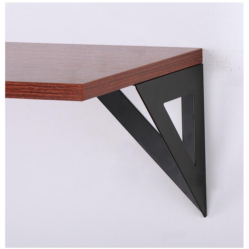 Jual 2Pcs Wall Mount Triangle Bracket Floating Shelf Iron Storage ...