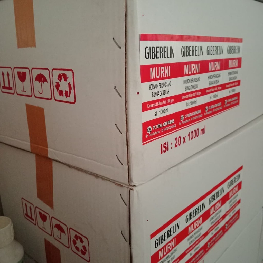 Jual Pupuk Giberelin 1 Liter Original 1 Dus Isi 20 Botol Hormon Tanaman ...