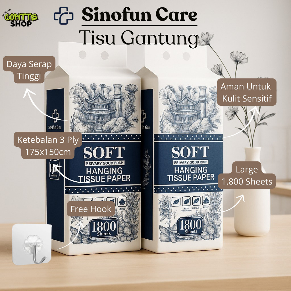 Jual Sinofun Care Tisu Gantung 1800 Sheets 3 Ply Tisu Dapur Tisu Wajah ...