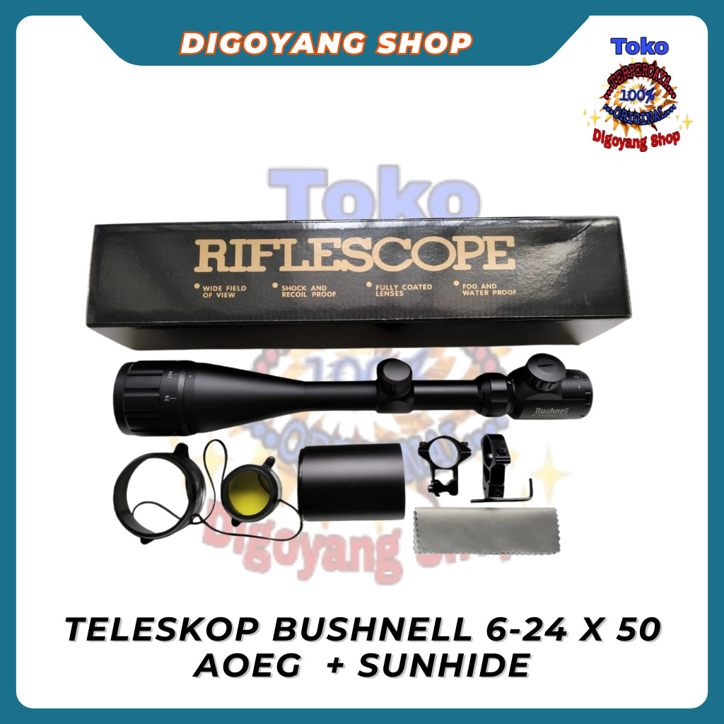 Jual Teleskop Bushnell 6-24x50 AOEG Riflescope + Sunhide | Shopee Indonesia