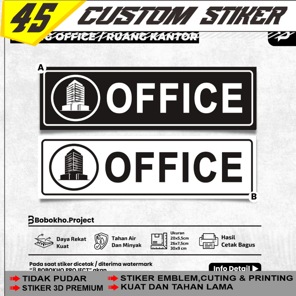 Jual Stiker Office / Sign Sticker Office / Stiker Ruang Kantor / Stiker ...