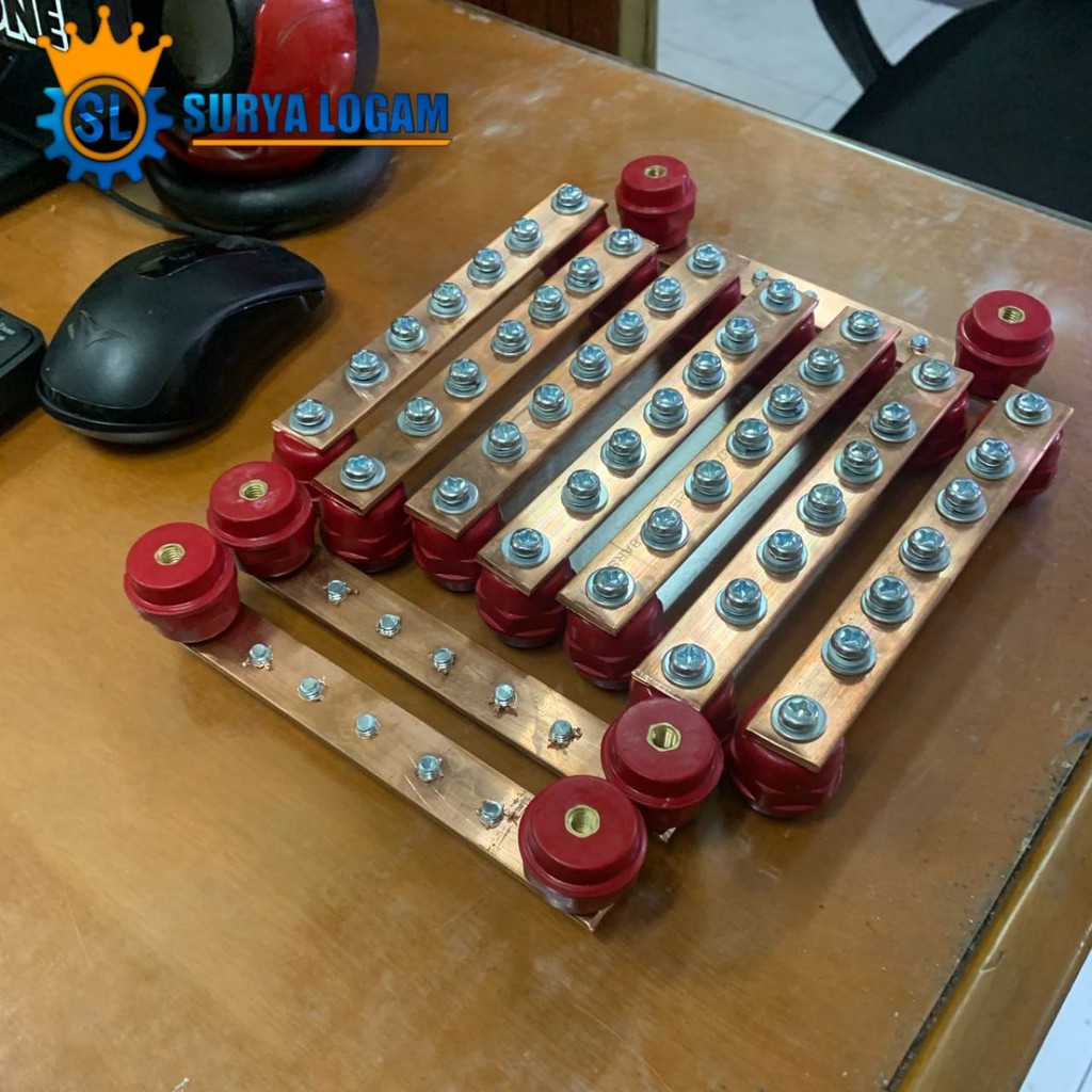 Jual busbar tembaga 3mm x 20mm x 110mm 7baut M6 Busbar custom | Shopee ...