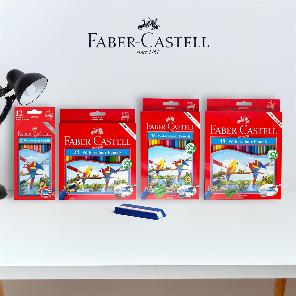 Jual NAS FABER CASTELL Pensil Warna Cat Air Watercolour Pencils 12 24 ...
