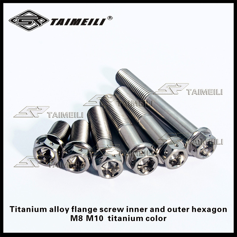 Jual Titanium bolt GR5 flange head inside and outside hexagon head M8 ...