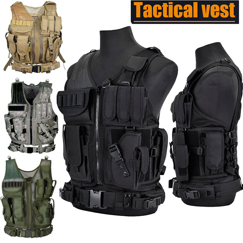 Jual Multi-Pocket Swat Army Tactical Vest Jungle Combat Body Armor ...