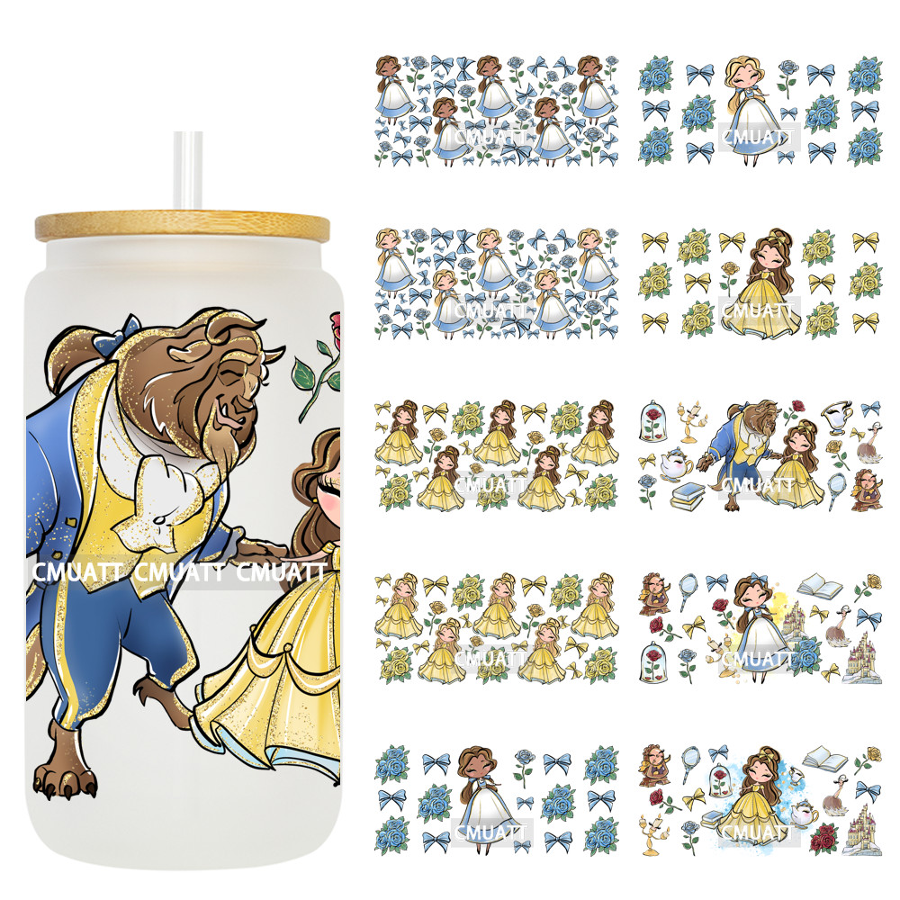 Jual UV DTF Transfer Cup Wraps Princess 16 once Bulk Designs For Mugs ...