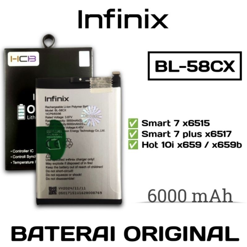 Jual Baterai Infinix BL-58CX Smart 7 X6515 Smart 7 Plus X6517 Hot 10i ...