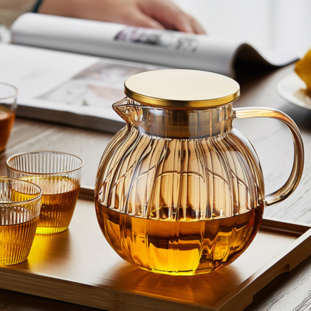 Jual Glass Teapot for Stovetop Microwave Safe High Temperature ...