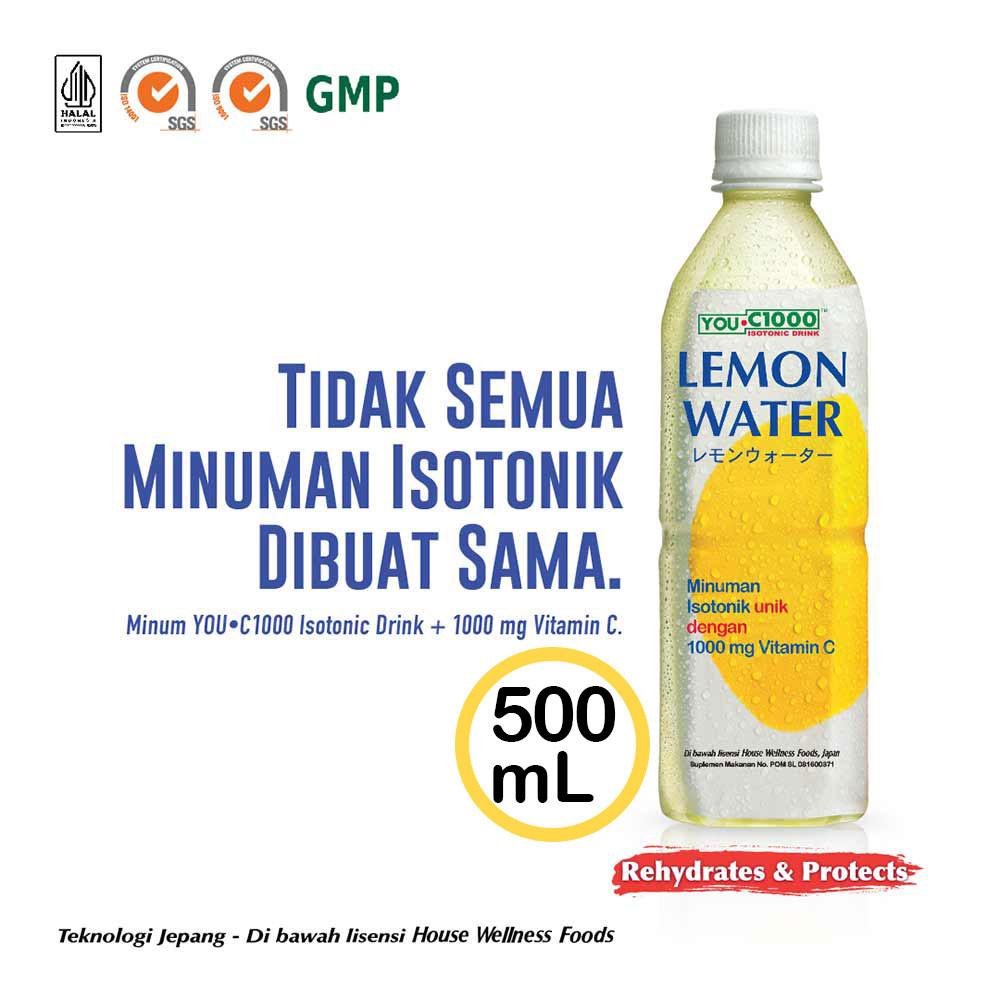 Jual YOU C1000 ISOTONIC DRINK LEMON WATER 500mL | Shopee Indonesia