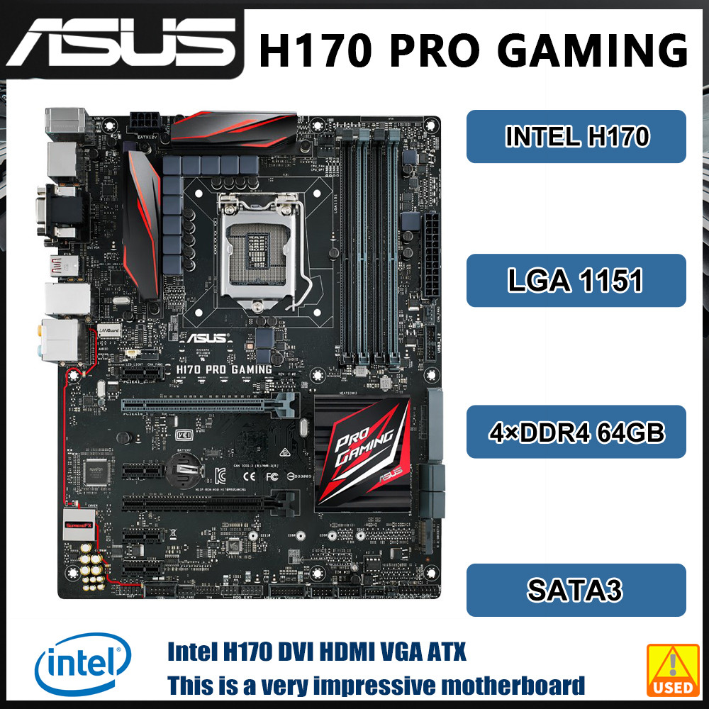 Jual ASUS H170 PRO GAMING Motherboard LGA 1151 DDR4 64GB Intel H170 ...