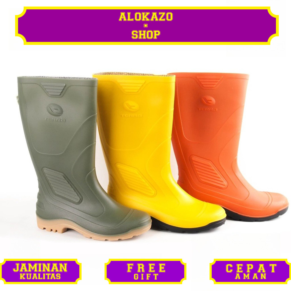 Jual Sepatu Boot Tinggi TERRA ECO 3 AP BOOTS Kuning Hijau Orange - Anti ...