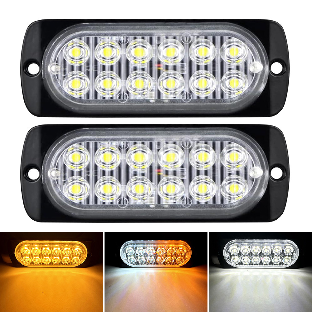 Jual 12 LED Strobe Lights Emergency Flashing Beacon Warning Light 12V ...