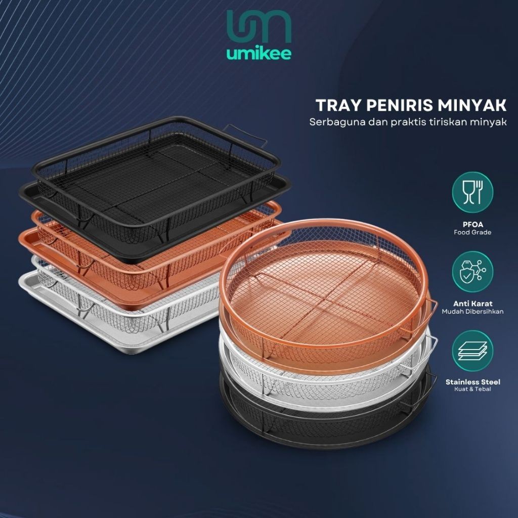 Jual SIXSHOP UMIKEE Tray Peniris Minyak Dengan Nampan Stainless Steel ...