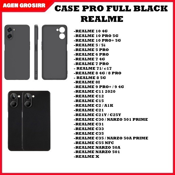 Jual AG- CASE FULL BLACK REALME 14 14T 5 5 PRO 3 PRO 6 PRO 7 4G 7 PRO ...