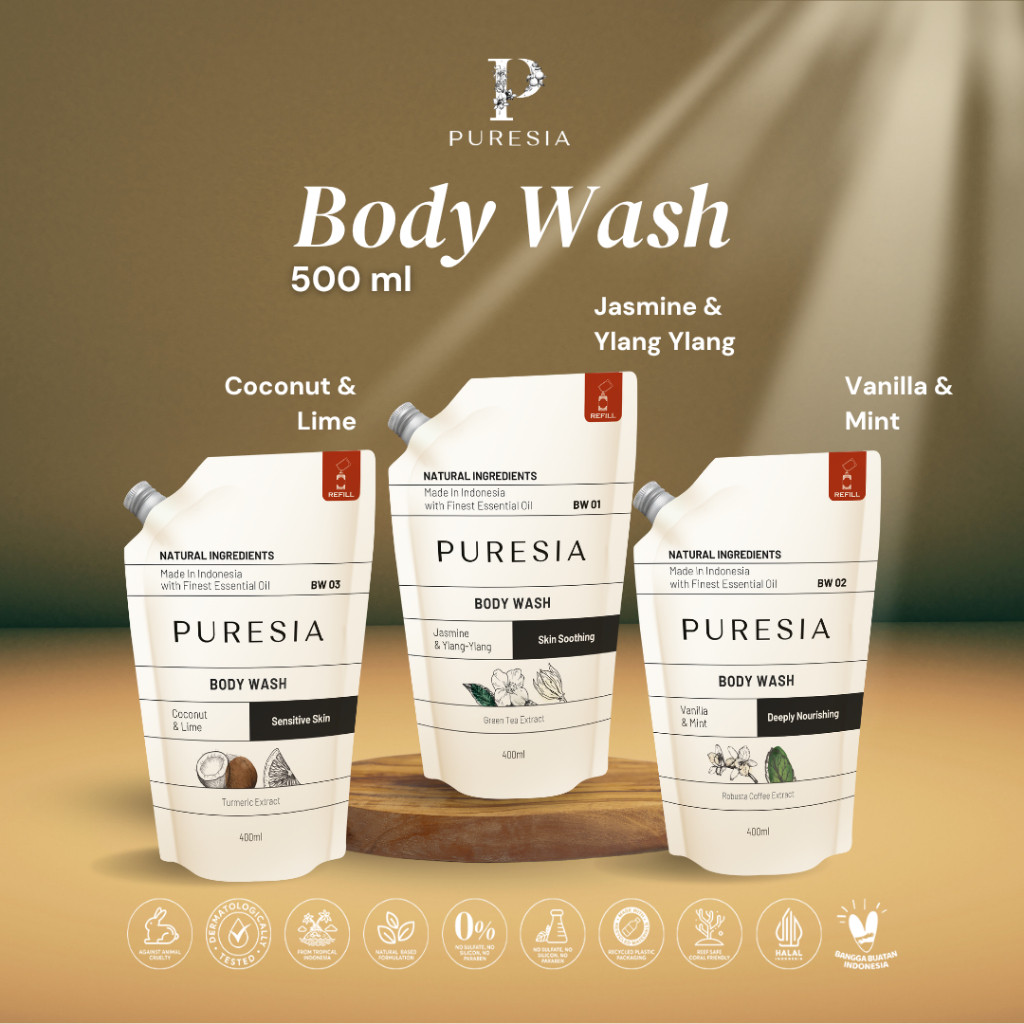 Jual Puresia | Body Wash Refill 400ml / 500ml | Shopee Indonesia
