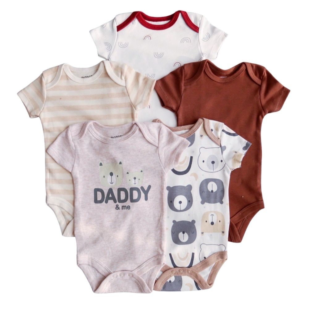 Jual MINIBOO - Baby Bodysuit 5pcs motif Teddy | Shopee Indonesia