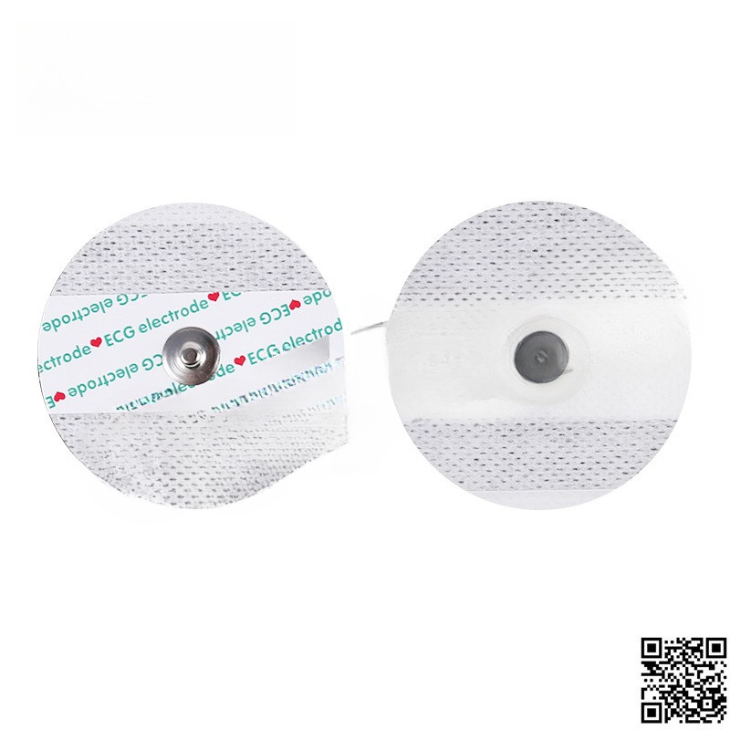 Jual 100pcs Disposable ECG electrode pads snap button type round shape ...