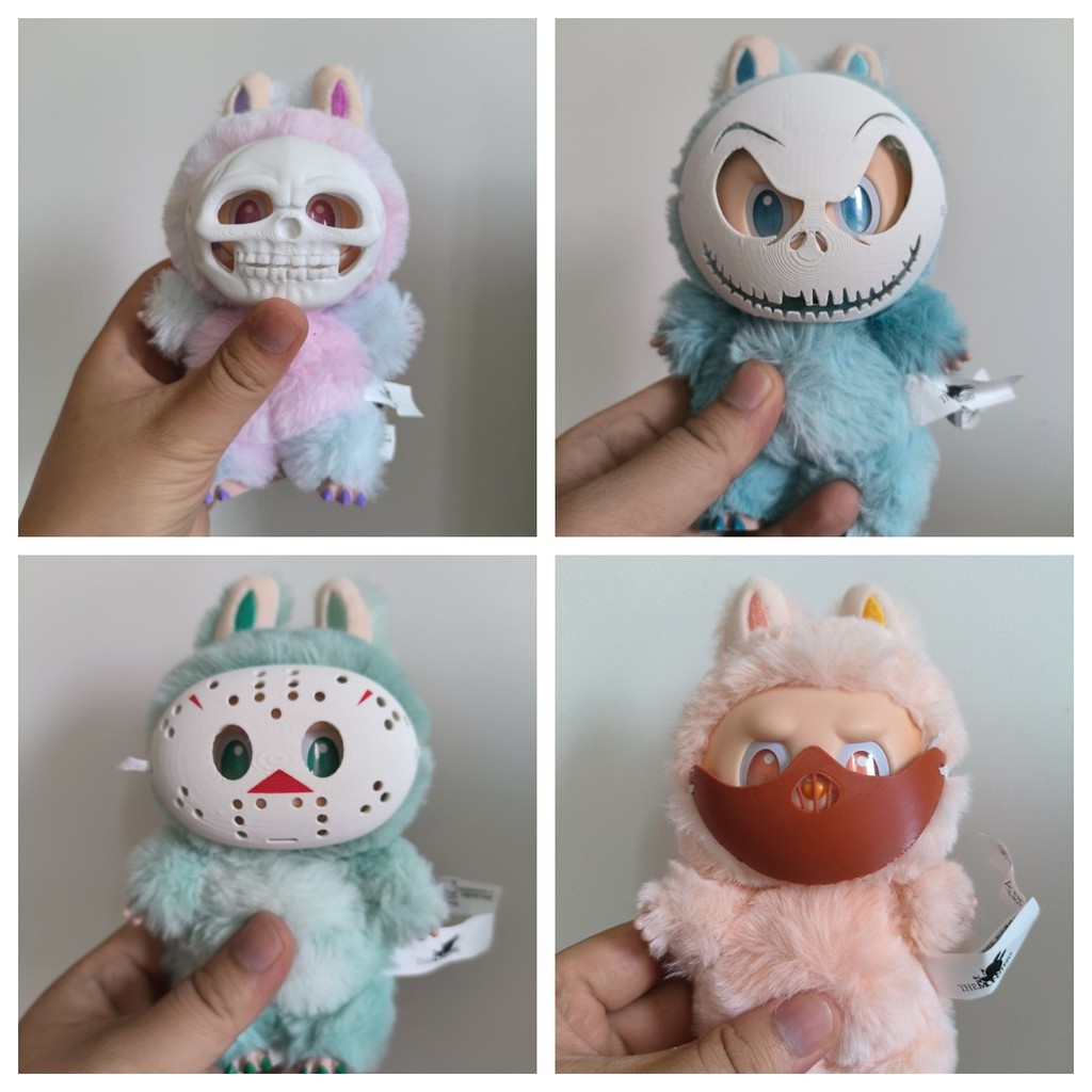 Jual For 17cm Labubu 3D Print Mask Doll DIY Accessories Creative Gifts ...