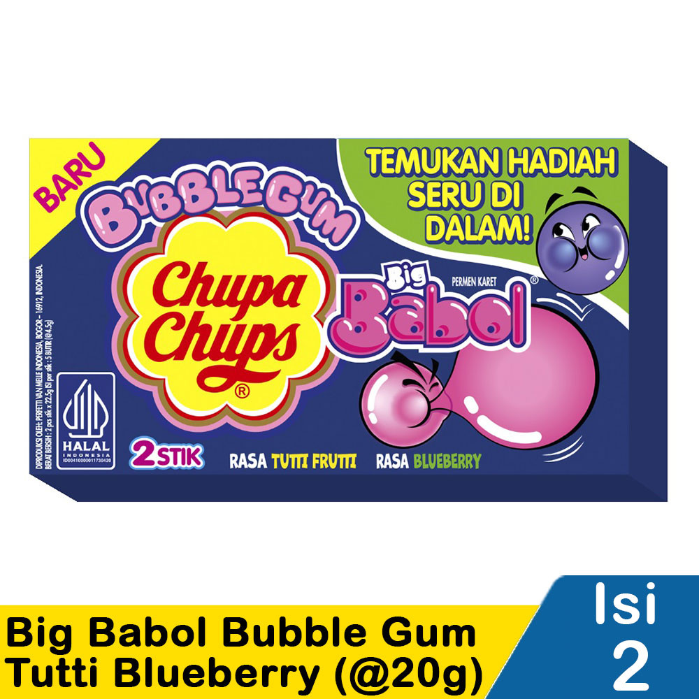 Jual CHUPA CHUPS BIG BABOL CANDY BUBBLE GUM TUTTI-BLUEBERRY 2x20g ...