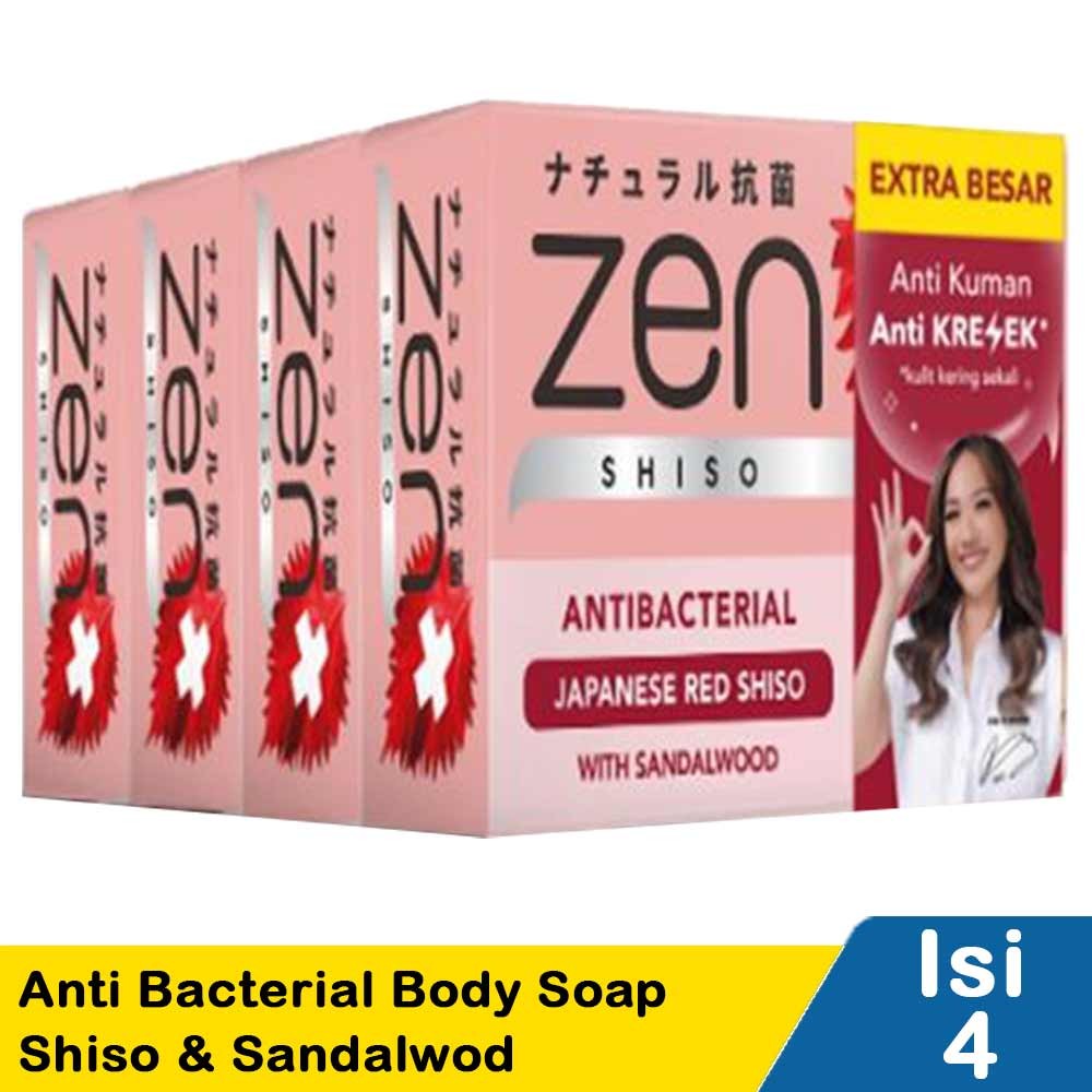 Jual ZEN ANTI BACTERIAL BODY SOAP SHISO&SANDALWOD 4x100g | Shopee Indonesia