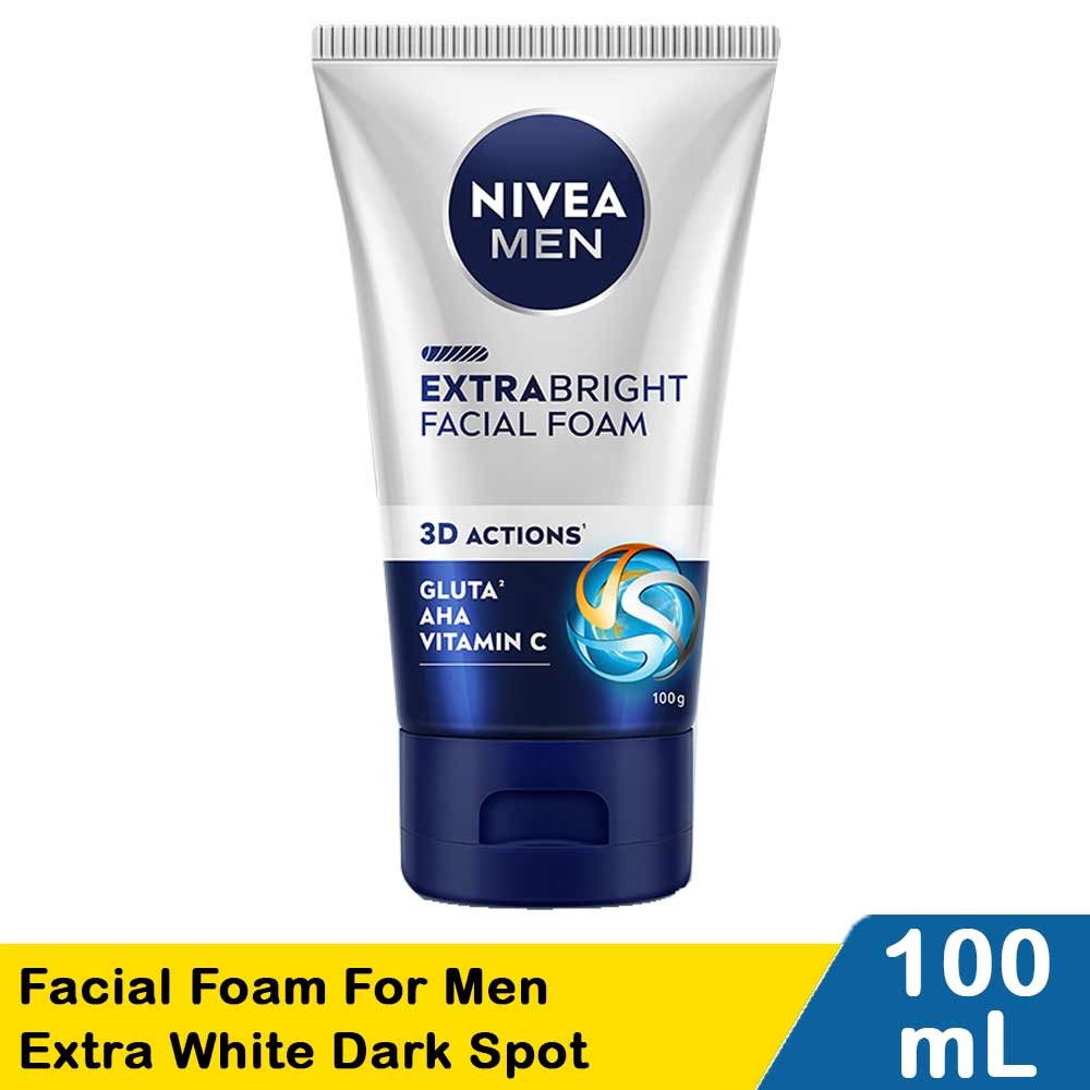 Jual NIVEA FAC.FOAM FOR MEN EXTRA WHITE DARK SPOT 100mL | Shopee Indonesia