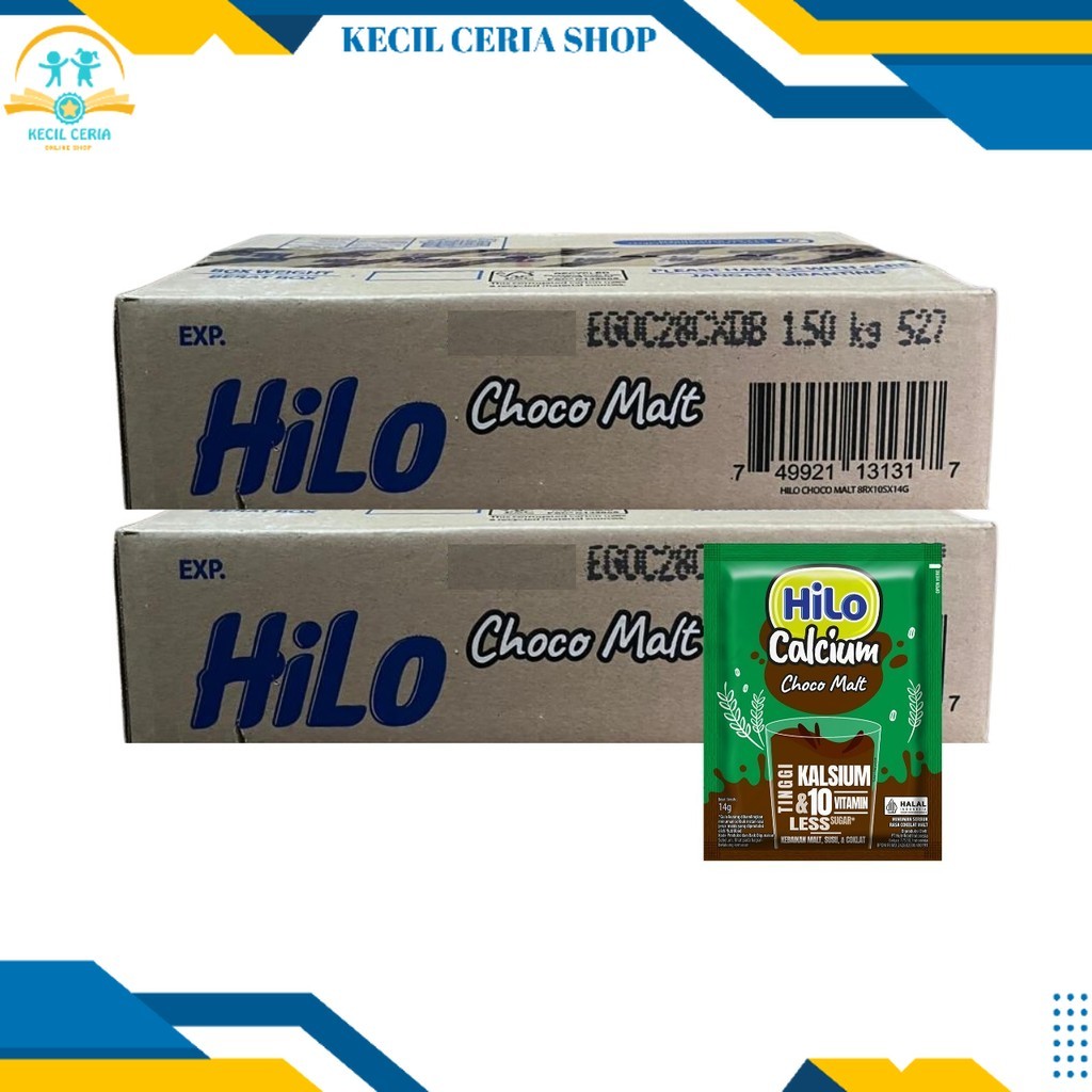 Jual HiLo Choco Malt Karton Hi Calcium Dus Isi 8 Renceng 10 Sachet ...