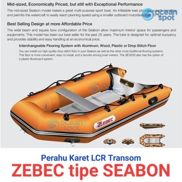 Jual Perahu Karet LCR ZEBEC SEABON 320 cm ( Inflatable Boat Dek ...