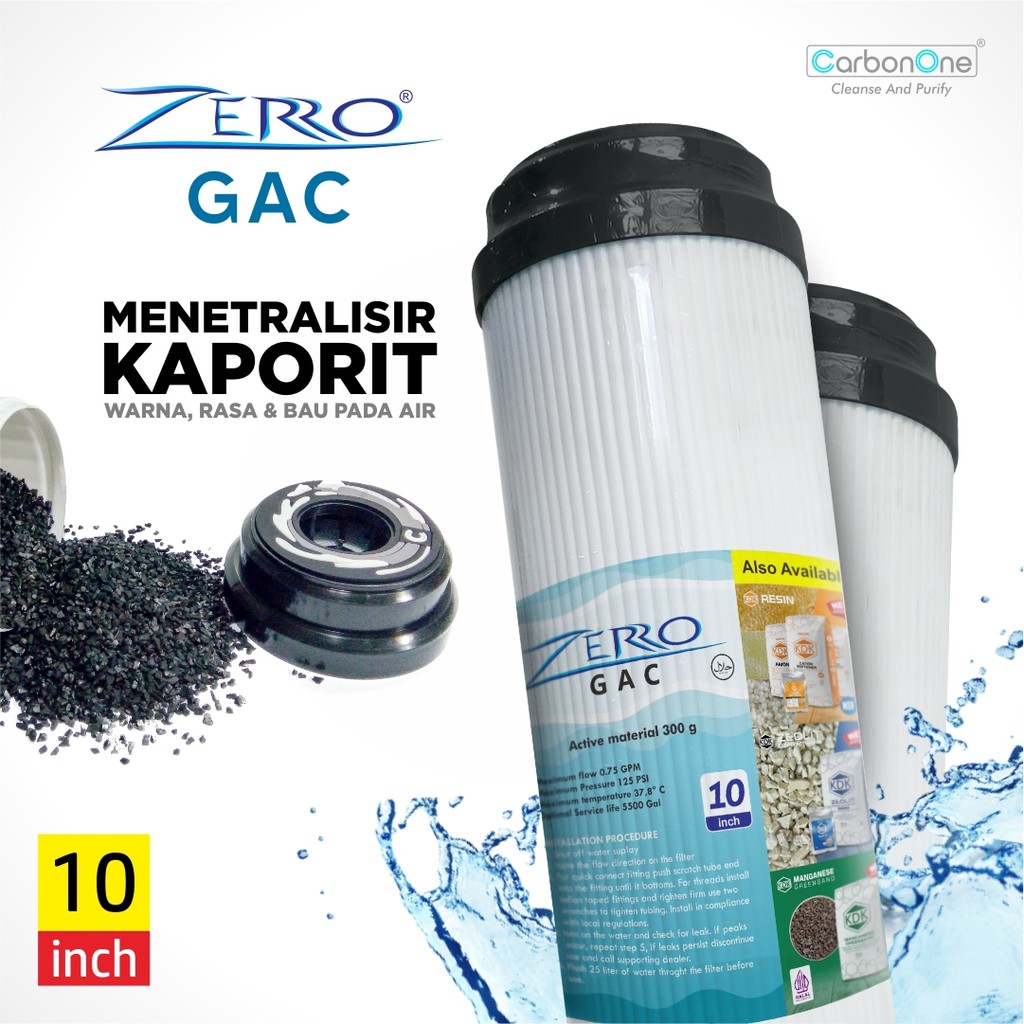 Jual ZERRO GAC 10" Filter Air GAC Granular | Shopee Indonesia