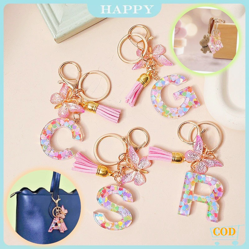 Jual [COD In Stock] Gantungan Kunci resin Initial Nama Alphabet /Custom ...