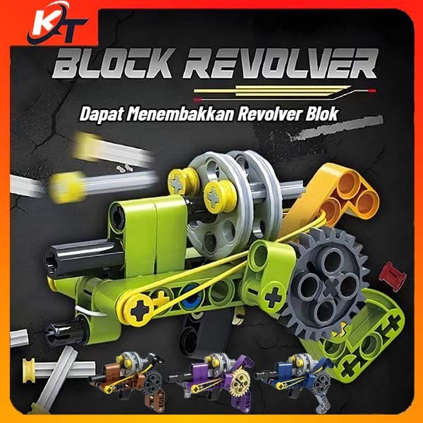 Jual BabyToys Pistol Revolver Senapan Plastik Mainan Peluncur Blok ...
