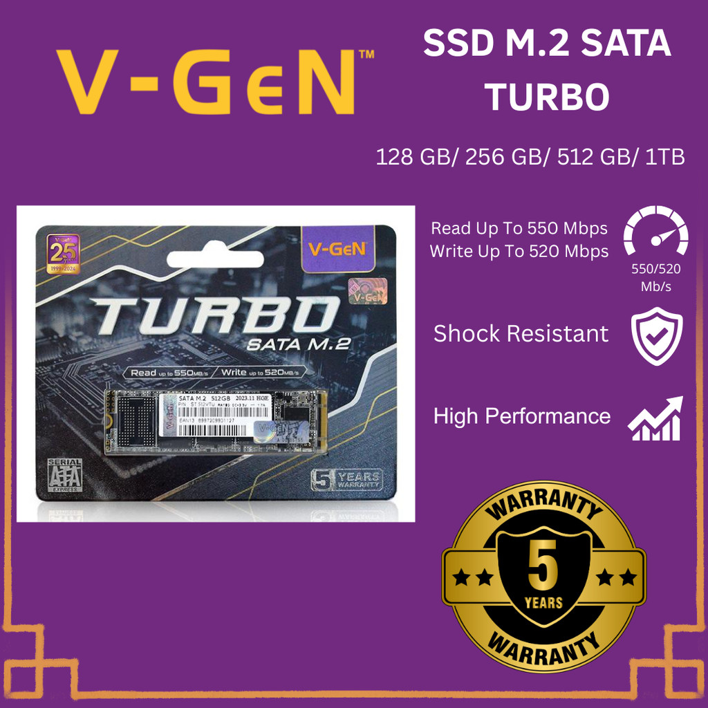 Jual V-GEN Ssd M.2 Sata Solid State Drive 128GB/256GB/512GB/1TB | Shopee Indonesia