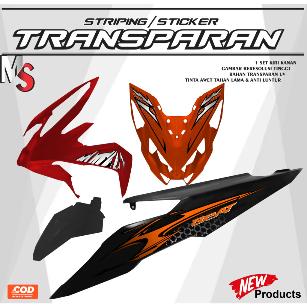 Jual VARIASI STIKER TRANSFARAN UV STRIPING BEAT NEW ESP 2016 SAMPAI ...
