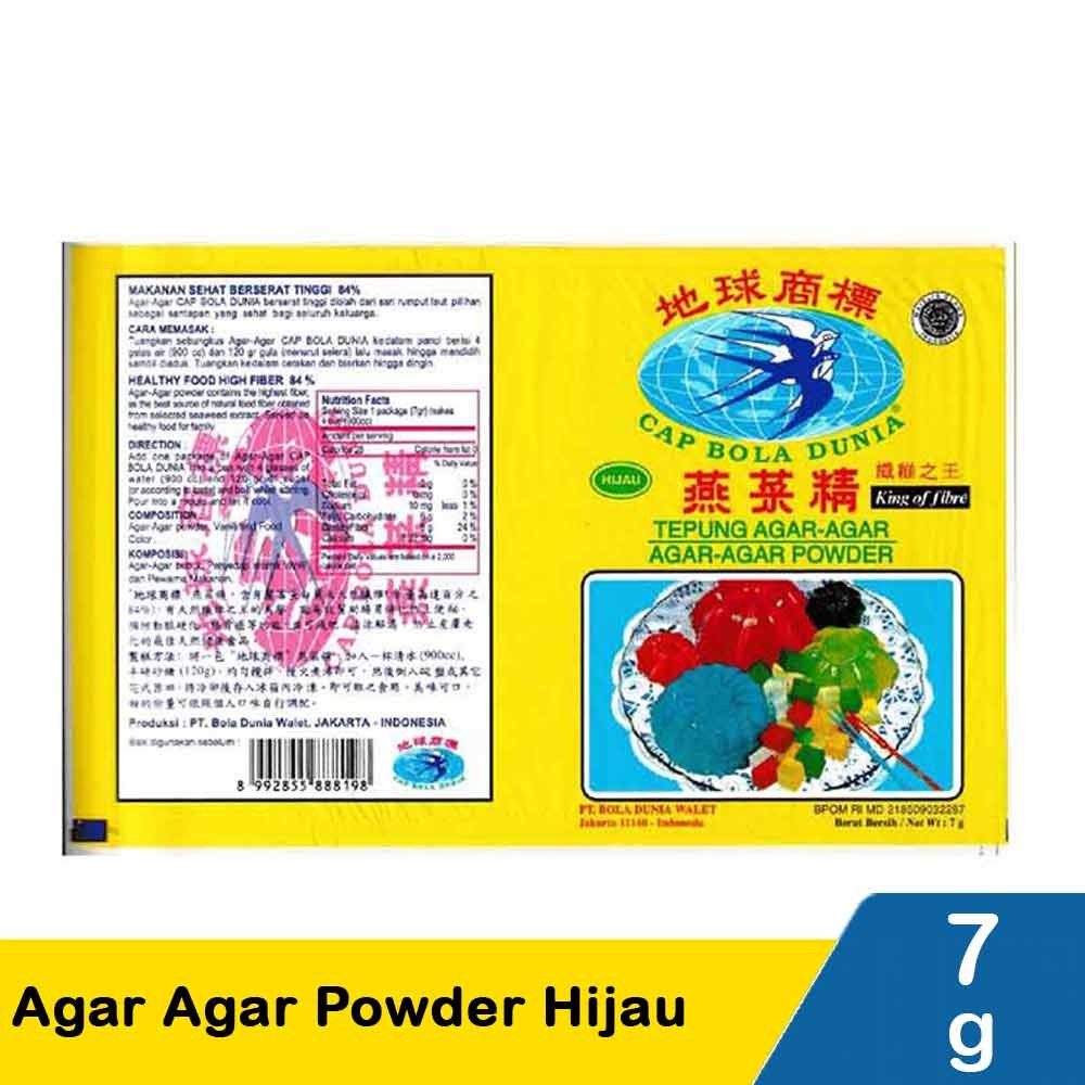Jual BOLA DUNIA AGAR AGAR POWDER HIJAU 7g | Shopee Indonesia