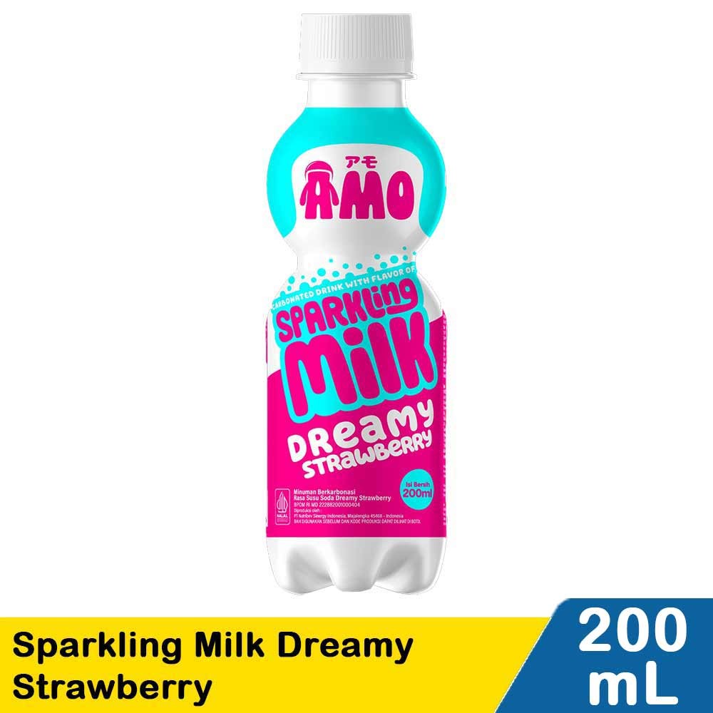 Jual AMO SPARKLING MILK DREAMY STRAWBERRY 180mL | Shopee Indonesia