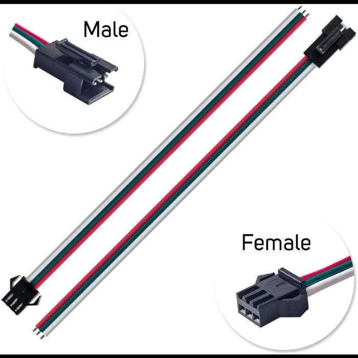 Jual Konektor SM 3 pin Connector SM 3 pin RGB Konektor JST SM dengan ...