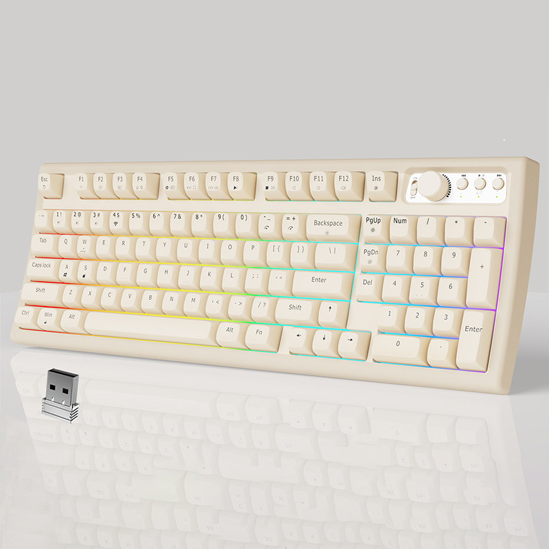 Jual EWEADN V97 Cute Creamy Keyboard, Bluetooth/2.4GHz Gaming Keyboard ...