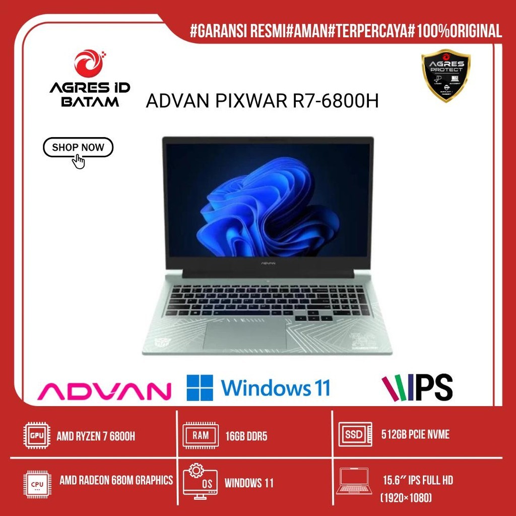Jual ADVAN PIXWAR R7-6800H 16GB 512GB+HOME,CYAN | Shopee Indonesia