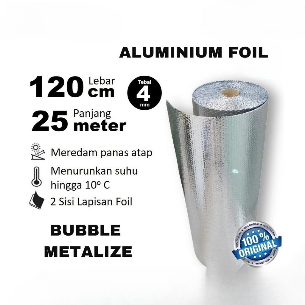 Jual Peredam Panas Atap Bubble Insulation Foil Roll 120cm x 25meter x ...