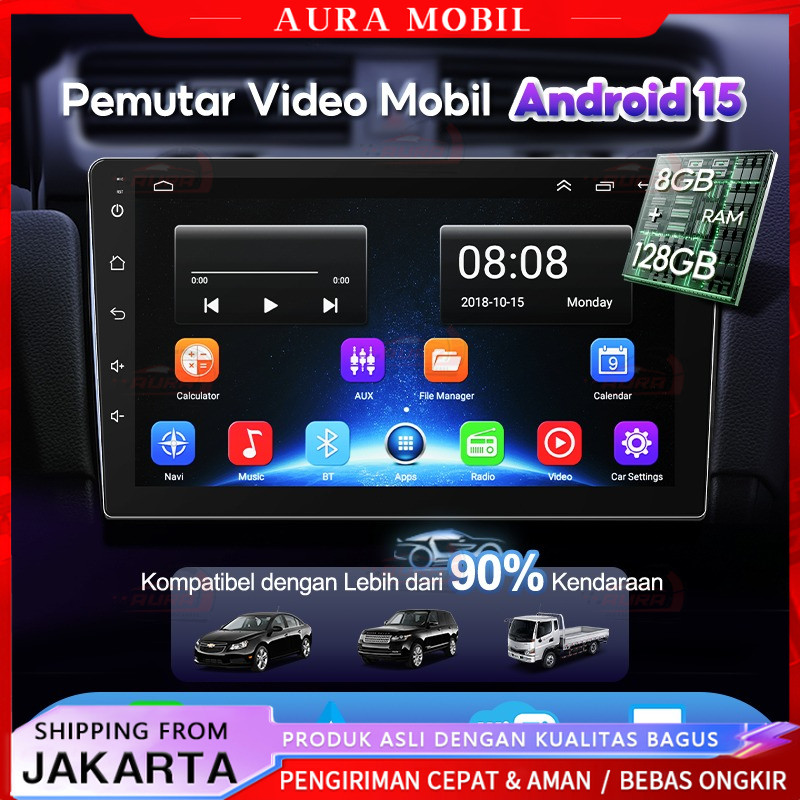 Jual Head Unit Android 15 8GB+128GB 7/9/10 Inch 2Din Wifi GPS Wireless ...